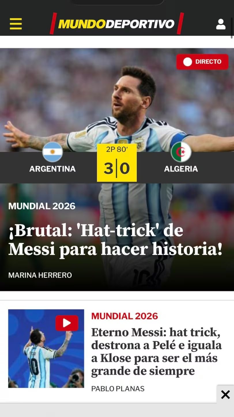 El hat-trick de Messi que paralizó al mundo: prensa global lo consagra ...